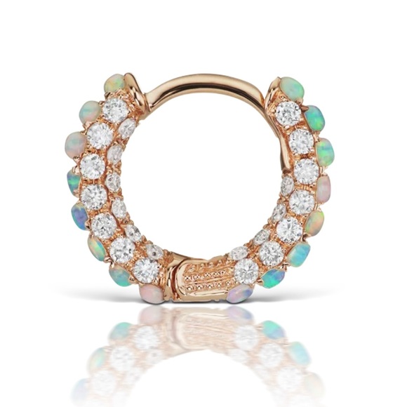 Maria Tash | Jewelry | Opal And Diamond Pav Hoop Earring Bottom Hinge ...